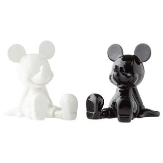 Enesco Disney Ceramics Salz- und Pfefferstreuer Mickey Mouse, sitzend, 8,9 cm, Schwarz und Wei&szlig;