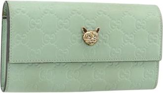 Gucci Portefeuille Guccissima Pre-owned - Femme - Pre-owned - Vert - Taille: ONE Size