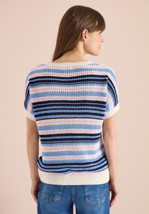Cecil Kurzarmpullover mit Elastiksaum