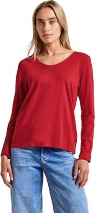 Street One 3228116 T-Shirt à Manches Longues de Couleur Unie, Racing Rouge, 44 Femmes