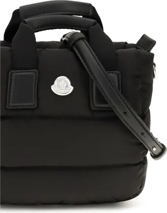 Moncler Womens Handbag Caradoc Mini Quilted Nylon Black Shoulder Bags