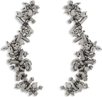 Dries Van Noten Femme, Accessoires, Gris, Taille: ONE Size Long Curved Earrings