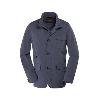 Moorer Homme, Vestes, Bleu, Taille: XL Veste de Terrain Iridescente avec Capuche Cach&eacute;e