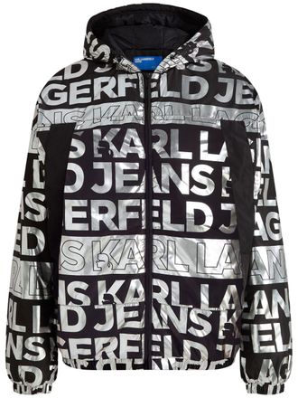 Karl Lagerfeld doudoune à logo imprimé - Noir