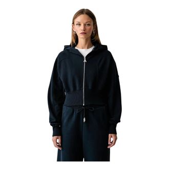 Patrizia Pepe Femme, Sweatshirts et sweats &agrave; capuche, Bleu, Taille: 36 FR SweaT-shirt z fermetureure &eacute;clair