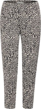 Ichi IHKATE Damen Hose Stoffhose mit Eingrifftaschen Gummizug Gemustert Regular fit, Gr&ouml;&szlig;e:L, Farbe:Black Ikat AOP (203344)