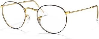 Ray-Ban Round Metal Optics Gl&auml;nzendes Gold Fassung Klar Glas 50-21