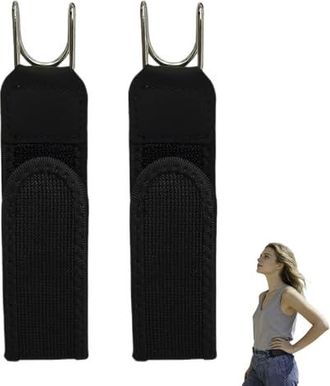 Generic Ceinture &eacute;lastique avec crochet en m&eacute;tal sans boucle - Sangle de taille r&eacute;glable pour homme et femme - Id&eacute;ale pour le travail, les voyages daffaires e