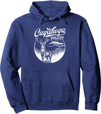 Giant Step Design Co. Vintage Cuyahoga Valley National Park Retro Stag Pullover Hoodie
