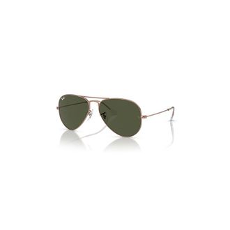 Ray-Ban Aviator Rose Gold Sonnenbrillen Rotgold Fassung Gr&uuml;n Glas 55-14