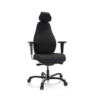 hjh OFFICE Fauteuil de Direction Professionnel RESISTIO XXL Tissu Chaise de Bureau Ergonomique, Charge maximale 200 kg, Utilisation 24h, Noir