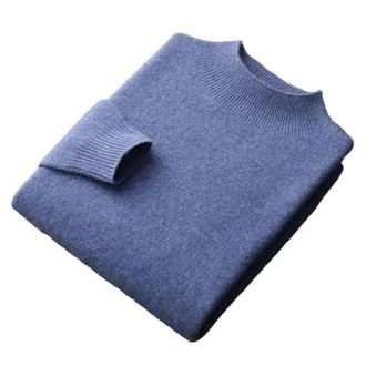 Generic Pull basique en laine pour homme, col montant, doux et chaud en cachemire, 2, L