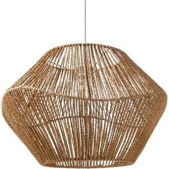 Beliani Lampe Suspension Lampe Abat-jour Tress&eacute; en Corde de Papier Plafonnier Boho Naturel Yambou