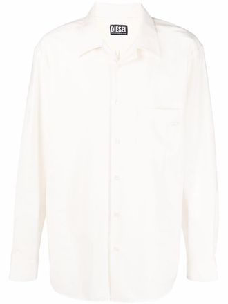 Diesel chemise en laine vierge m&eacute;lang&eacute;e - Tons neutres