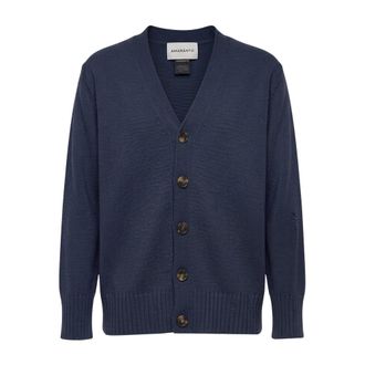 Amaranto V-Ausschnitt Strickjacke - - Knitwear - Herren - Blau - L