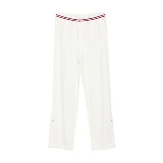 Liu Jo Femme, Pantalons, Blanc, Taille: 38 FR Pantalon en jersey Interlock