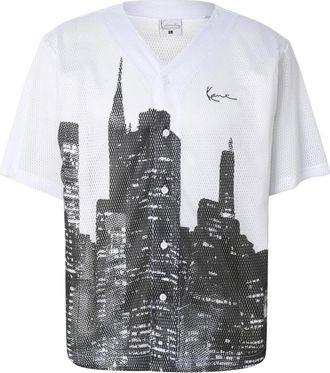 Karl Kani Homme, Tops, Blanc, Taille: M Signature Mesh Baseball Shirt