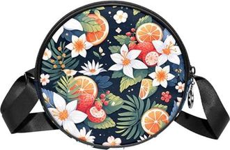 Generic Sac &agrave; bandouli&egrave;re rond pour femme, petit sac &agrave; bandouli&egrave;re avec fermeture &eacute;clair, bretelles r&eacute;glables, style d&eacute;contract&eacute;, pour femmes et filles