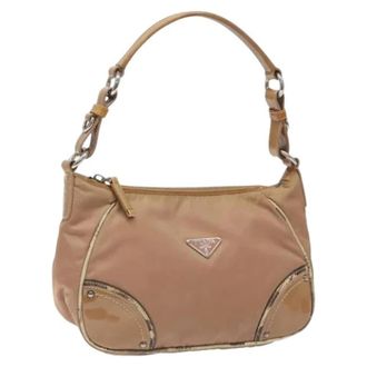 Prada Pre-owned Nylon Schultertasche - - Pre-owned - Damen - Beige - ONE SIZE
