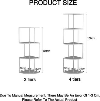 Generic Eck-B&uuml;cherregal, kreativ gebogenes B&uuml;cherregal, B&uuml;cherregal aus Eisen, geeignet for die Aufbewahrung von B&uuml;chern, Fotoalben und Dekorationsgegenst&auml;nde