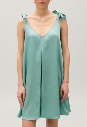 Claudie Pierlot Robe courte satin&eacute;e vert deau