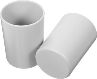 SOLUSTRE Zahnbürstenbecher Kunststoff Stoßfest Badezimmerbecher 2 Stück Wiederverwendbar Reise Mundspülbecher Grau Rund