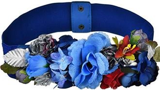 Amosfun Ceinture Fleur Large Taille Ceinture &eacute;lastique Femme Adulte Bleu 60-80 cm