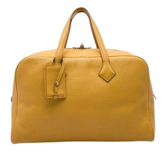 Herm&egrave;s Sac week-end Victoria Pre-owned - Femme - Pre-owned - Jaune - Taille: ONE Size