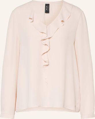 Marc Cain Blusenhirt Aus Satin Mit Volants beige