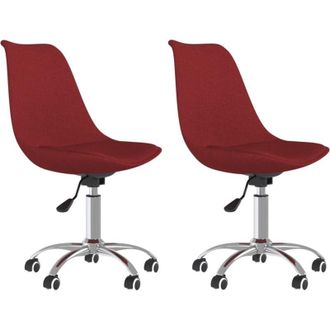vidaXL Vidaxl - Chaises pivotantes à manger lot de 2 Rouge bordeaux Tissu