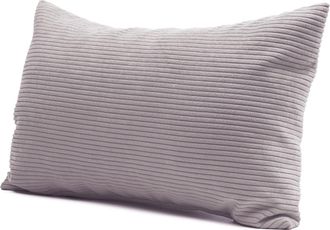 G&ouml;zze Kissen Capri, Dekokissen in Feincord-Optik, Weiches Sofakissen mit F&uuml;llung, 100% Polyester, 30 x 50 cm - Silber