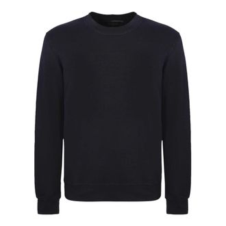 Original Vintage Blauer Leinen-Sweatshirt mit Rundhalsausschnitt - - Sweatshirts & Hoodies - Herren - Blau - XL