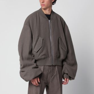 Rick Owens Taupefarbene Tower Secchia Flight Jacke aus Wolle