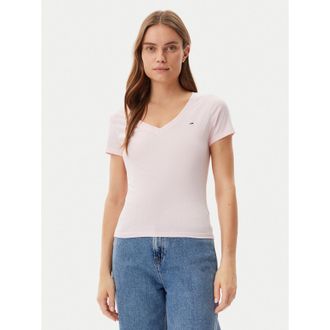 Tommy Jeans T-Shirt DW0DW20458 Rosa Slim Fit