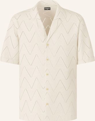 Strellson Strick-Resorthemd Clint Regular Fit weiss