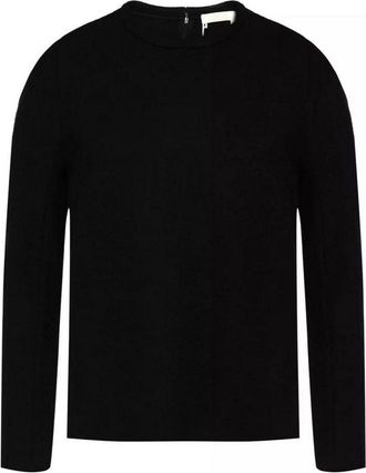 Chlo&eacute; Rundhalspullover Pullover aus gewaschenem Wolljersey mit R&uuml;ckenzipper Gewaschene Wolle f&uuml;r weiche Haptik, luxuri&ouml;ses Tragegef&uuml;hl