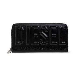 Diesel Femme, Accessoires, Noir, Taille: ONE Size Portefeuille Logo 3D - Continenta