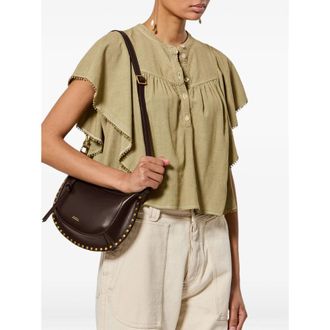 Isabel Marant Studded Calf Leather Shoulder Bag - Brown
