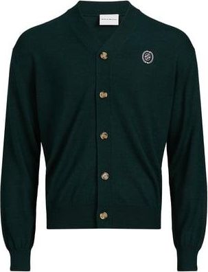 Dr&ocirc;le de Monsieur Cardigan col V en laine et soie