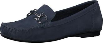Marco Tozzi Mocassin en Cuir Souple Feel Me 2-24203-42 pour Femme, Nubuck Bleu Marine, 39 EU