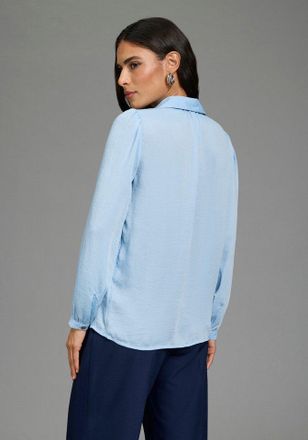 Laura Scott Klassische Bluse in crinkle Optik, f&uuml;r einen leichten Knitter-Effekt, b&uuml;gelfrei