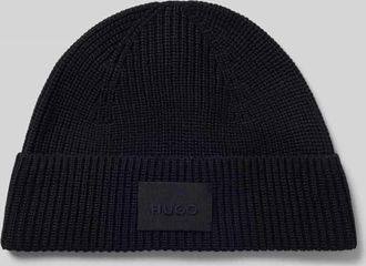 HUGO BOSS M&uuml;tze aus Wolle mit Logo-Patch