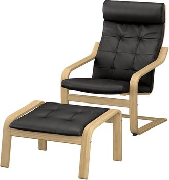 IKEA PO&Auml;NG Sessel und Hocker