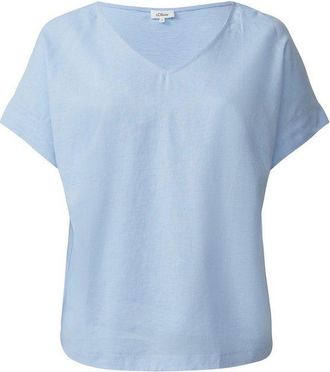 s.Oliver Muskelshirt T-Shirt T-Shirt im Fabricmix mit Leinenanteil