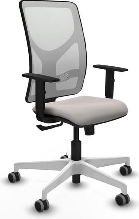 Piqueras y Crespo B&uuml;rostuhl mit wei&szlig;en Rollen, 1D-Armlehnen, h&ouml;henverstellbare Lendenwirbelst&uuml;tze, ausgestattet mit 3 Positionen und Schneideschaum, Wei&szlig; / Wei&szlig;