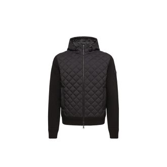 Moncler Moncler Cardigan En Laine Et Cachemire M&eacute;lang&eacute;s, Homme, Noir, Taille: 3xl