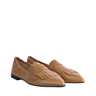 Pomme Dor Camel Lederloafer mit Fransen - - Shoes - Damen - Beige - 37 1/2 EU