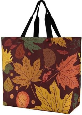 Generic Feuilles DAutomne Sac &Agrave; Bandouli&egrave;re L&eacute;ger Sacs De Courses Grand Sac Cabas Pour Travail Shopping Quotidienne