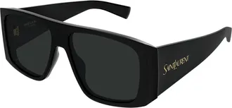 Saint Laurent SL 832/F Lunettes de soleil, Noir/Noir, 58 mm