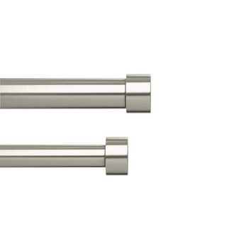 Umbra Cappa Double Tringle &Agrave; Rideaux Extensible, 2,5cm, 91-168cm, 4 Embouts, Supports Muraux et Mat&eacute;riel De Fixation Inclus, Acier, Nickel/Acier